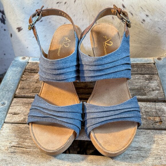A2 By Aerosoles | Shoes | Womens A2 Aerosoles Denim Wedge Heels Sandals ...